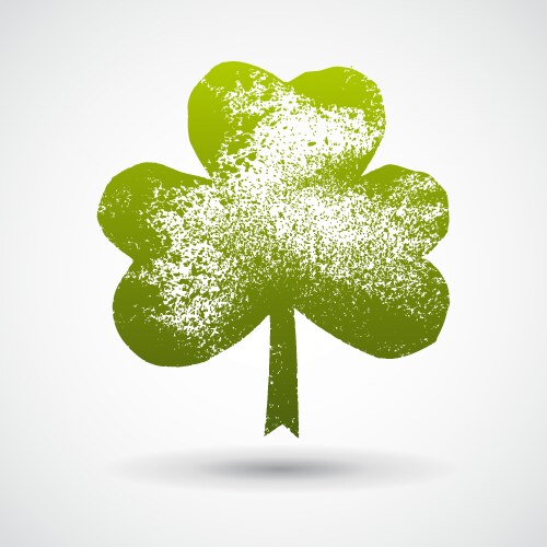 Grunge clover leaf Royalty Free Vector Image - VectorStock
