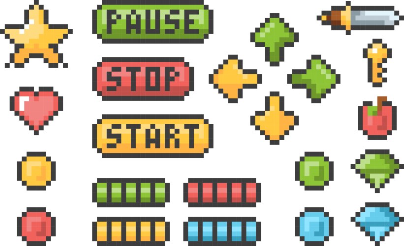 Pixel Game Menu Vector Images (over 730)