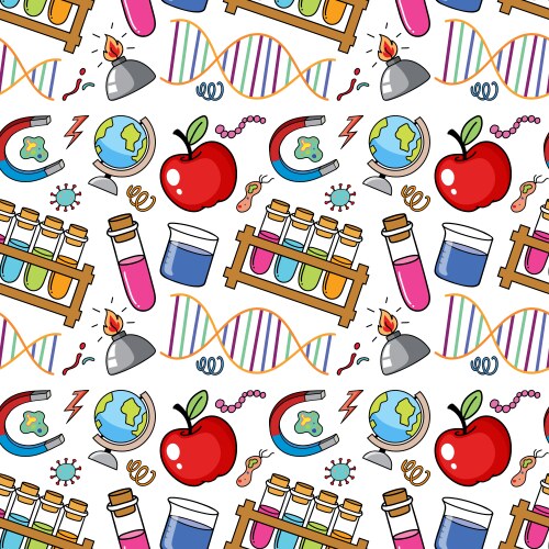 Science seamless pattern in flat design style Vector Image