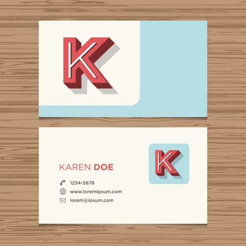 Business card letter k Royalty Free Vector Image