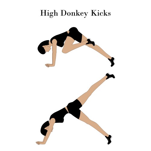 Donkey Kicks Exercise Vector Images (54)