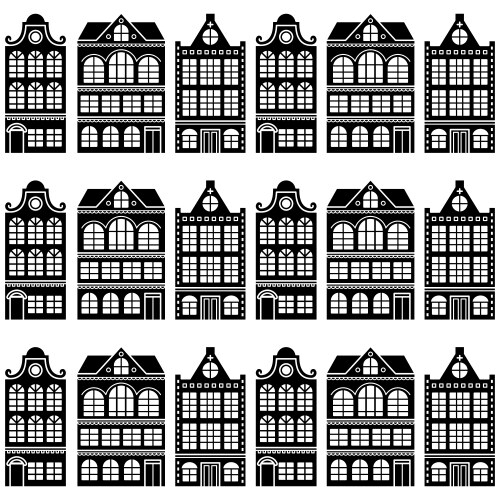 Amsterdam houses urban residential buildings Vector Image