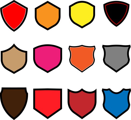 Logo Shield Shapes Set Shield Shapes. Badge, Crest And Icon Of
