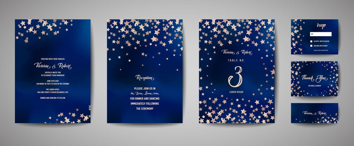 Night sky trendy wedding invitation card Vector Image