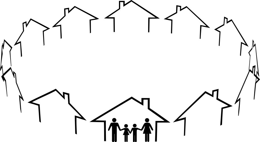 Cartoon family - at home Royalty Free Vector Image