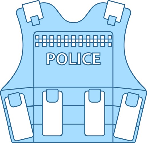 Police bulletproof vest cartoon colored clipart Vector Image