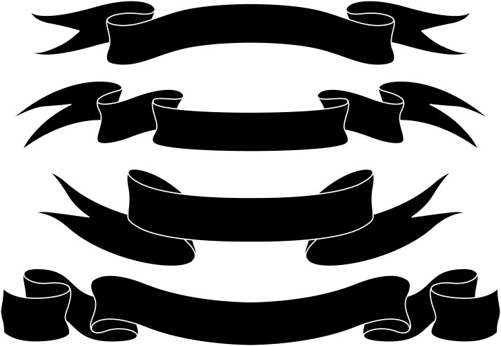 Ribbon banner shapes label collection Royalty Free Vector