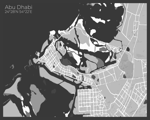 Abu dhabi uae map in retro style Royalty Free Vector Image
