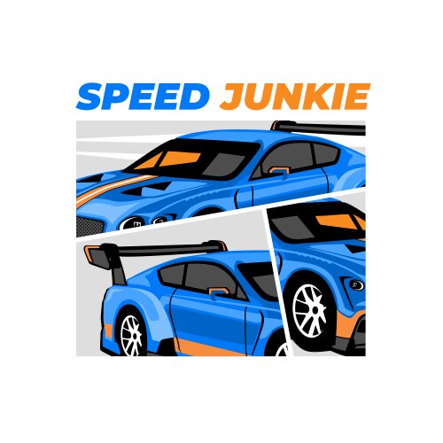 Cool car with comic style Royalty Free Vector Image