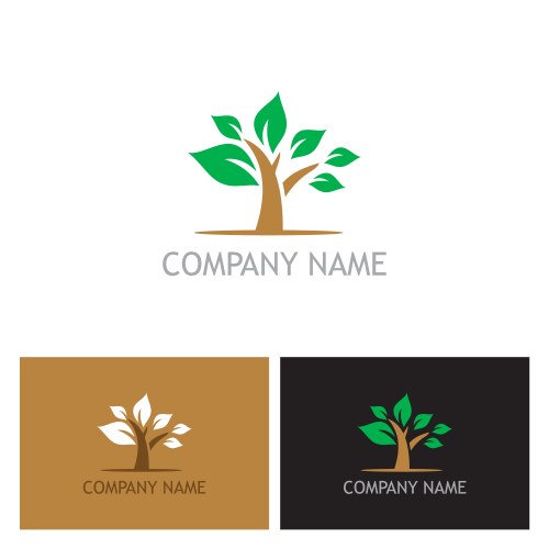 Tree house green negative space logo Royalty Free Vector