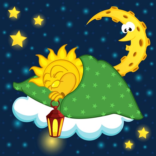 Sun and moon Royalty Free Vector Image - VectorStock