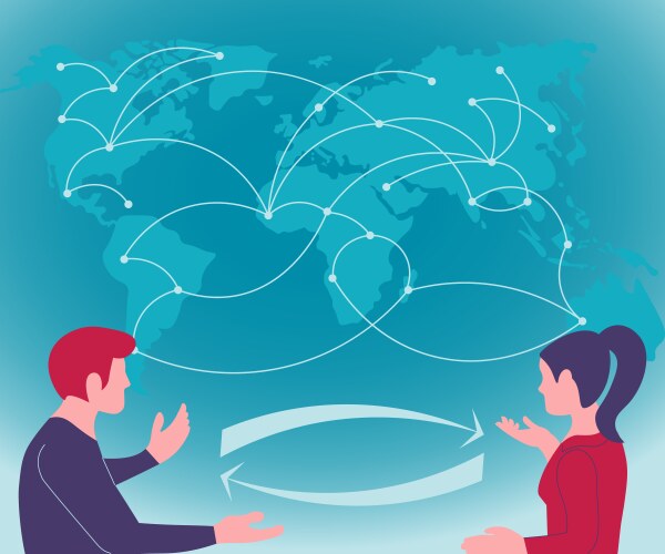 Two People Talking Drawing Vector Images (over 610)