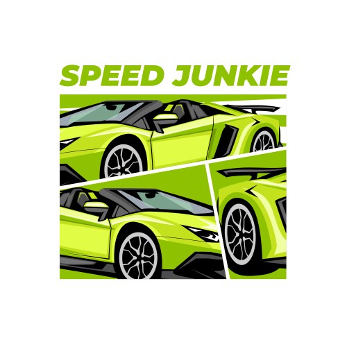 Cool car with comic style Royalty Free Vector Image