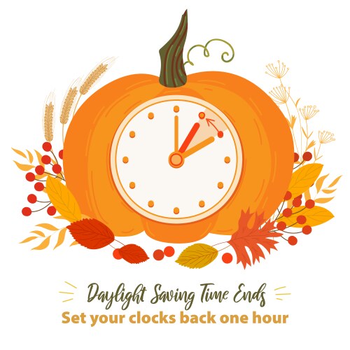 Daylight saving time ends turn your clock back Vector Image