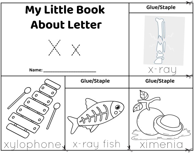My little book about letter aa Royalty Free Vector Image
