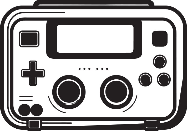 Pocket arcade excursion handheld console logo Vector Image