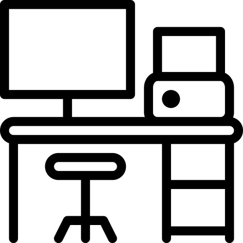 Work desk icon editable workspace furniture Vector Image