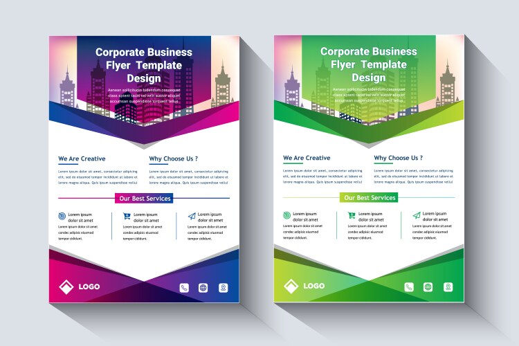 Corporate business flyer layout design template Vector Image