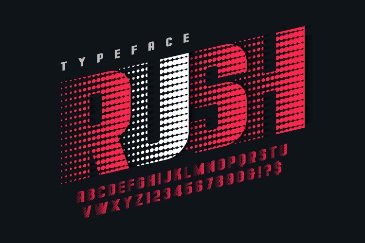 Dynamic bold italic font design alphabet typeface Vector Image