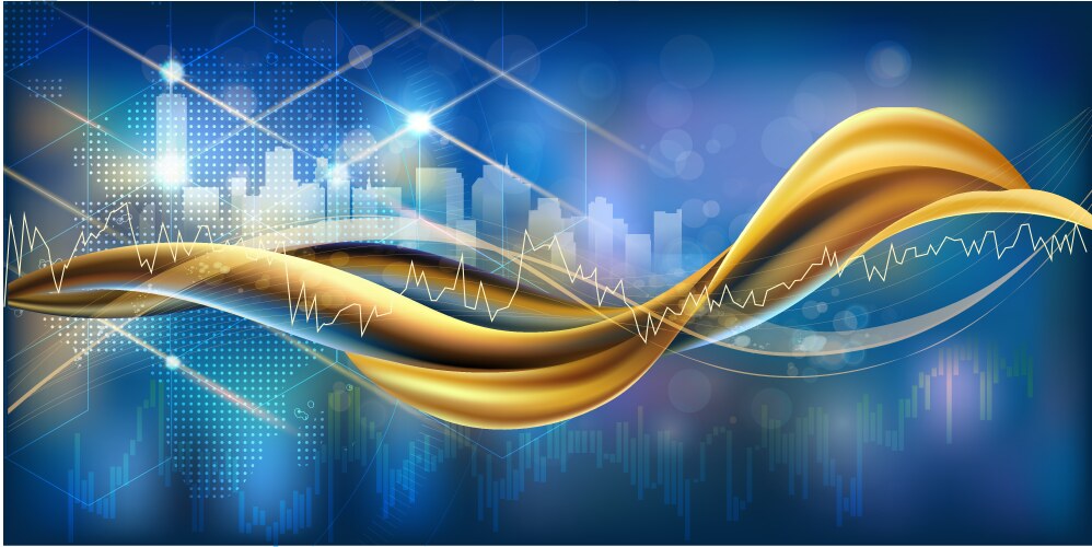 Abstract infographic financial market indicators Vector Image