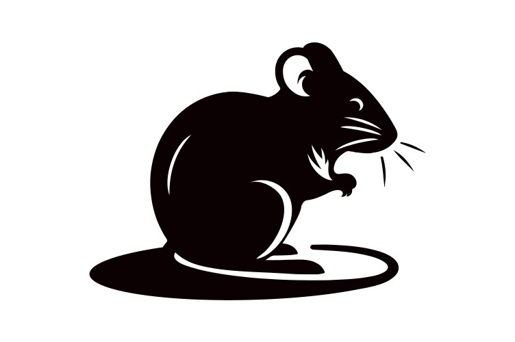Little cute mouse silhouette Royalty Free Vector Image