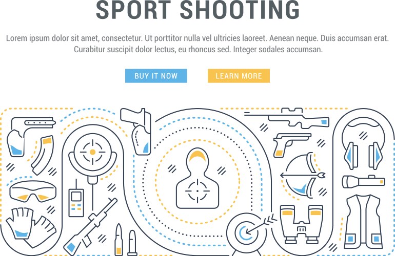 Shooting range horizontal banner Royalty Free Vector Image