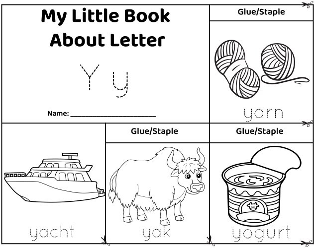My little book about letter aa Royalty Free Vector Image