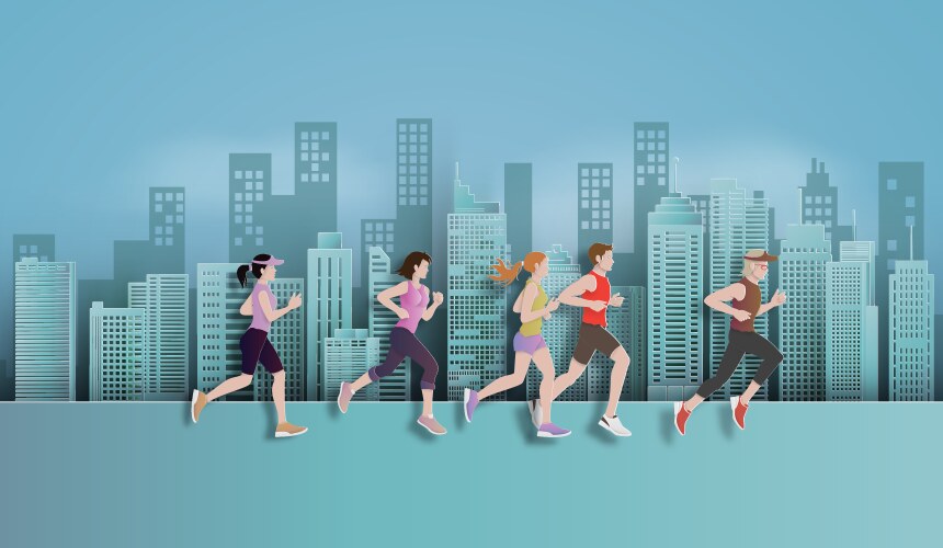 Running for health Royalty Free Vector Image - VectorStock