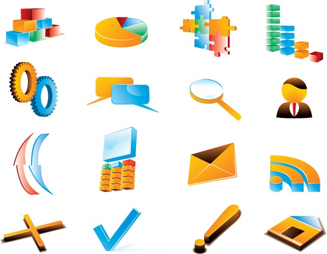 Cyclic diagram with three steps and icons eps 10 Vector Image