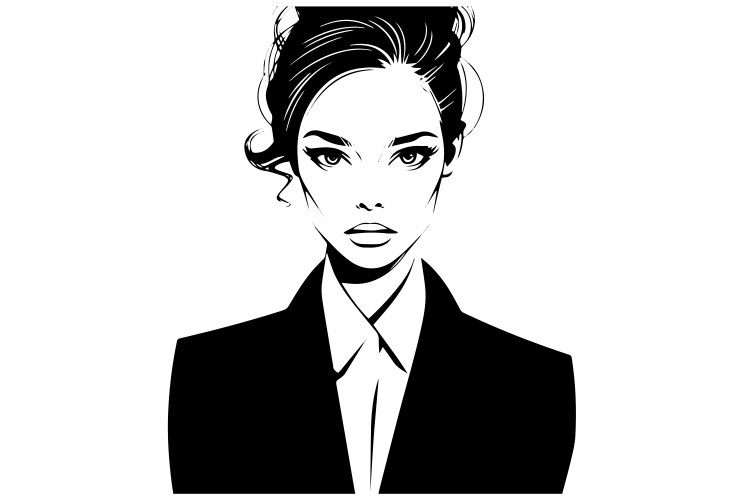 Woman office worker hand drawn ink sketch Vector Image