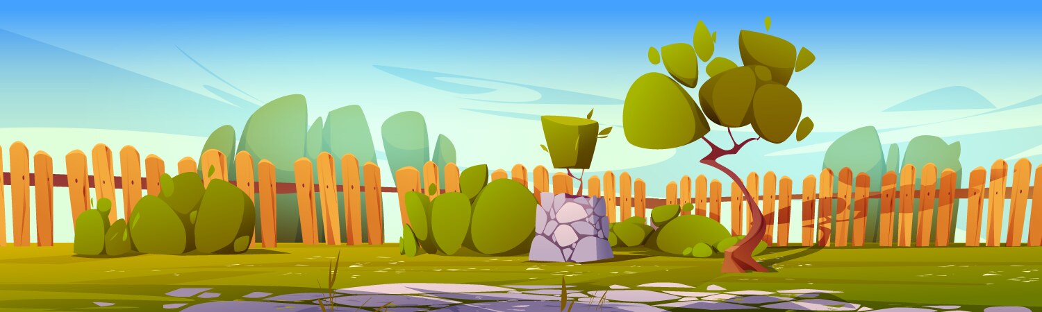 Back yard Royalty Free Vector Image - VectorStock