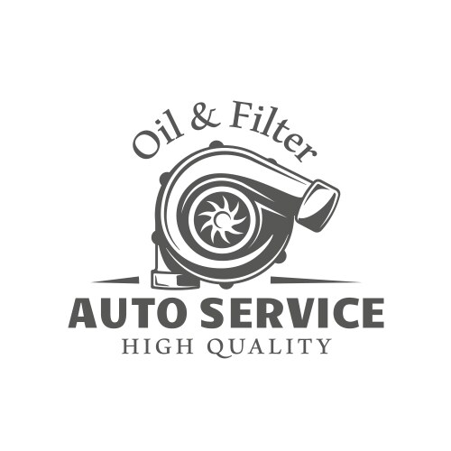 Car service label isolated on white background Vector Image
