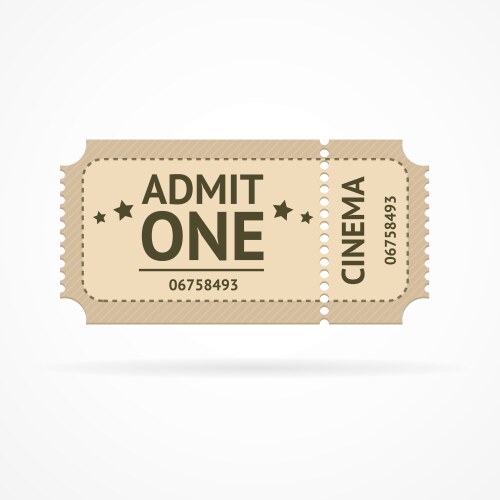 Admit one pink ticket Royalty Free Vector Image