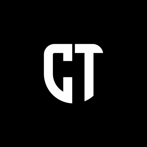 Ct monogram logo circle ribbon style outline Vector Image