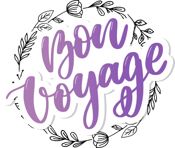 Bon voyage lettering Royalty Free Vector Image