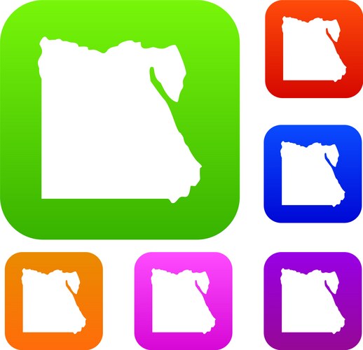 Map of egypt icon white Royalty Free Vector Image