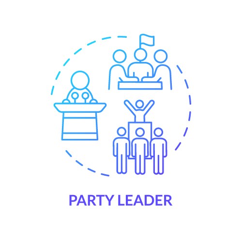 Political party members blue gradient concept icon