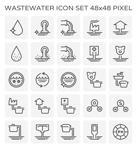 Waste water treatment process Royalty Free Vector Image