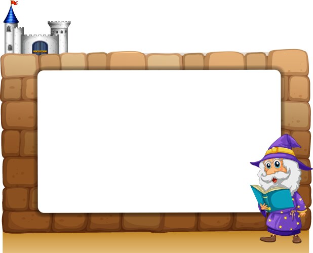Wizard castle frame Royalty Free Vector Image - VectorStock