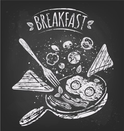 Breakfast poster Royalty Free Vector Image - VectorStock