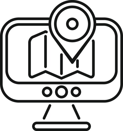 Computer showing location pin on map navigation Vector Image