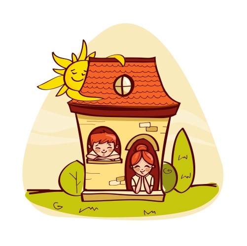 Magic little house Royalty Free Vector Image - VectorStock