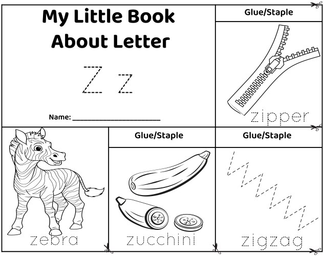 My little book about letter rr Royalty Free Vector Image