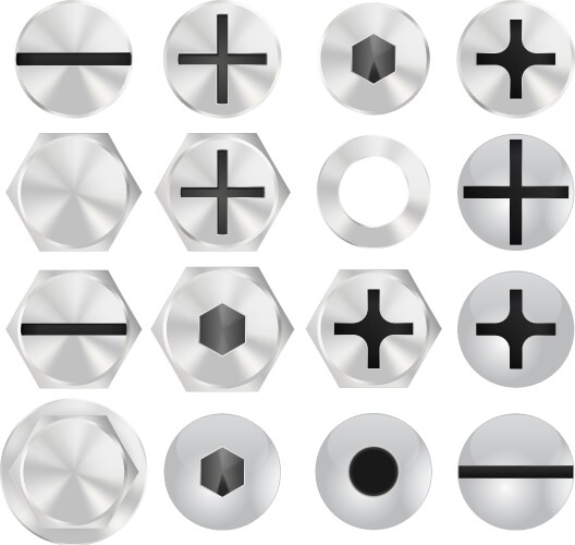 Screw head types Royalty Free Vector Image - VectorStock