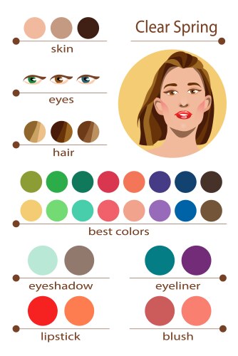Seasonal color analysis spring palette Royalty Free Vector