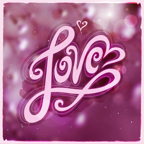 Love hand lettering - handmade calligraphy Vector Image
