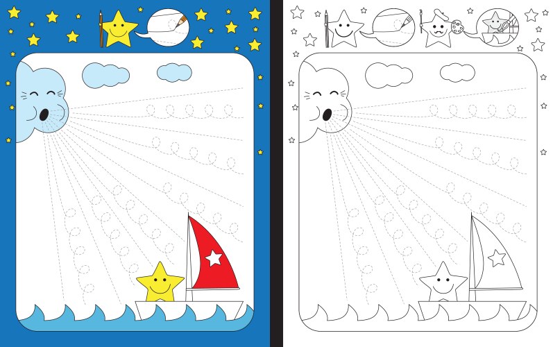 Tracing lines game for preschool or kinder Vector Image