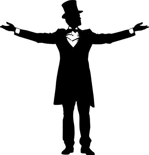 Silhouette of a circus ringmaster Royalty Free Vector Image