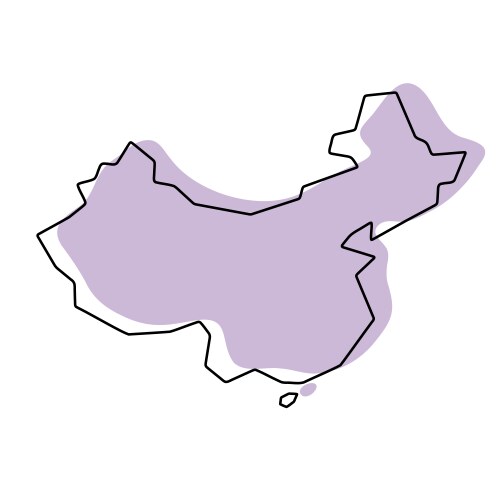 China simplified map Royalty Free Vector Image