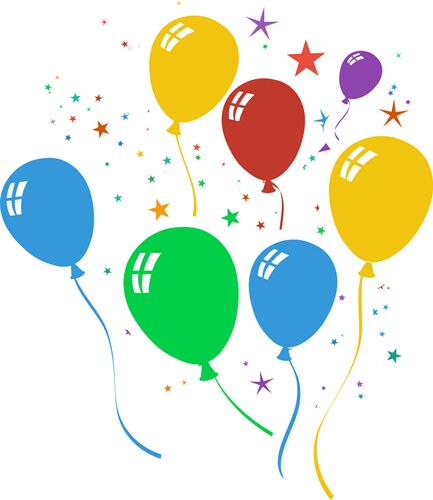 Birthday background with balloons stars Royalty Free Vector
